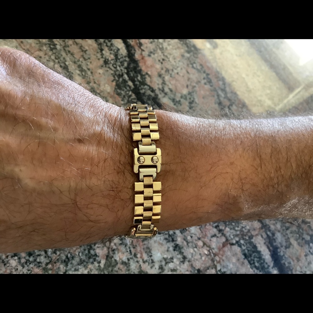 14k Yellow & White Gold 2-Tone Gucci Link Bracelet - Gem